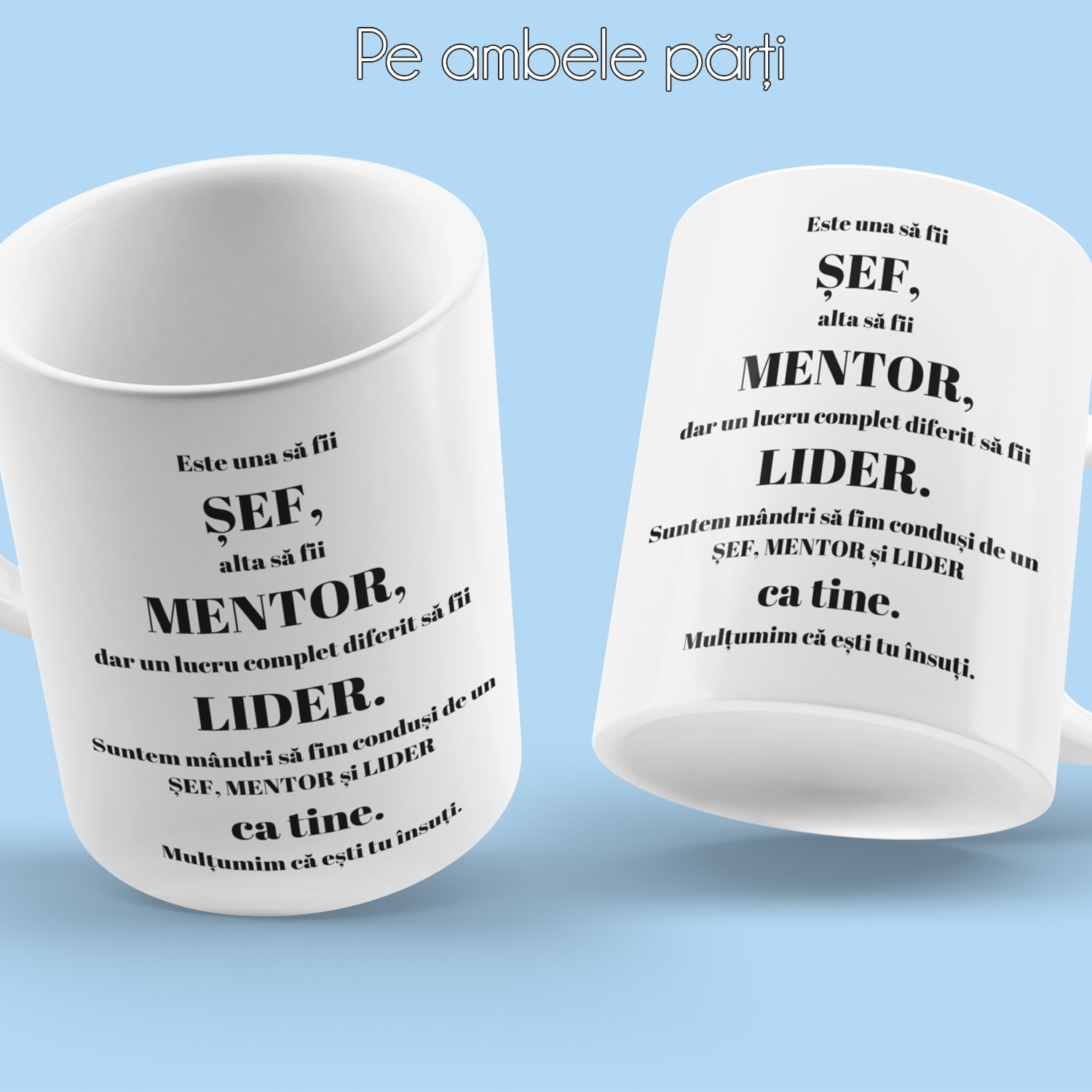 Set Cadou pentru Sef, Joystos, Cana din Ceramica Alba 330 ml cu Mesaj ...