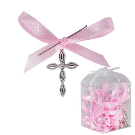 Set 20 marturii, cruciulite biserica din metal cu bolduri si cutiuta ...