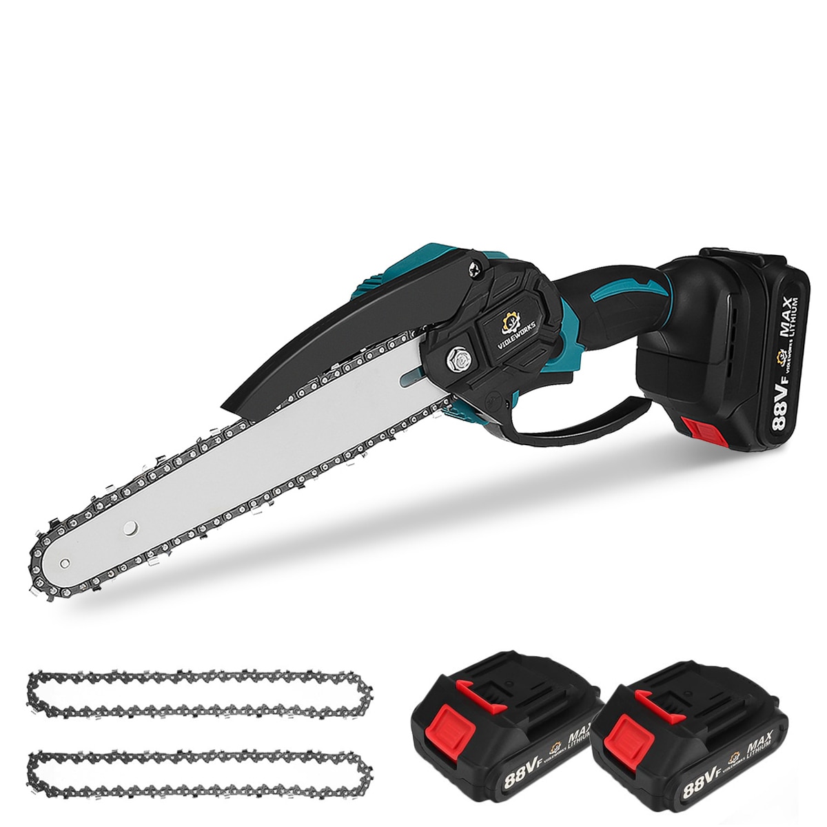 Mini ferastrau cu lant de 8 inchi, electric, portabil, cu acumulator ...