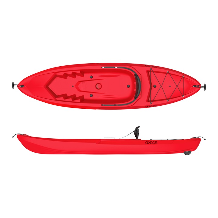 Pachet caiac Axoos, model Sit On Top, rosu, lungime 2, 65 metri si ...