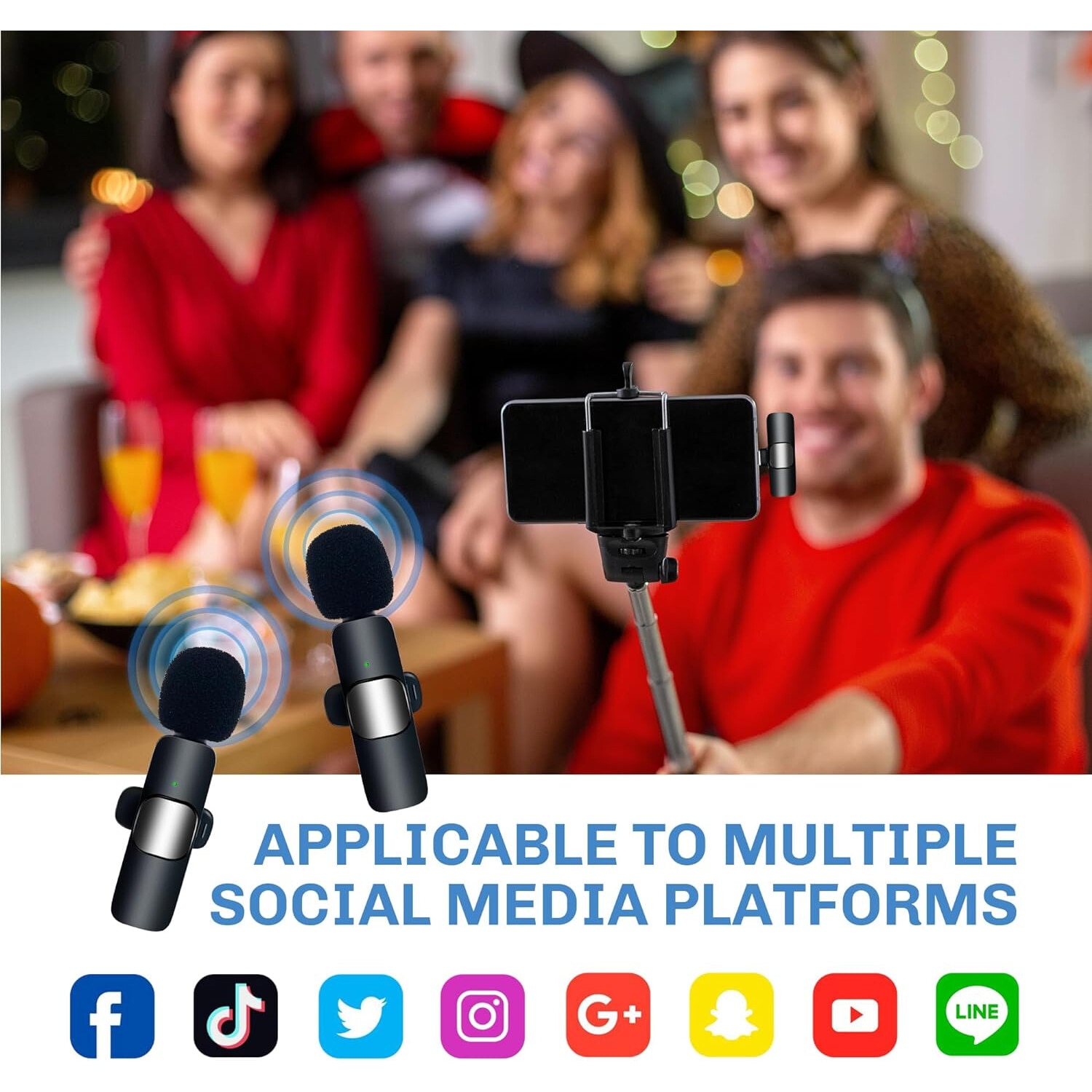 Set microfoane lavalier wireless, conexiune digitala, omnidirectionale ...