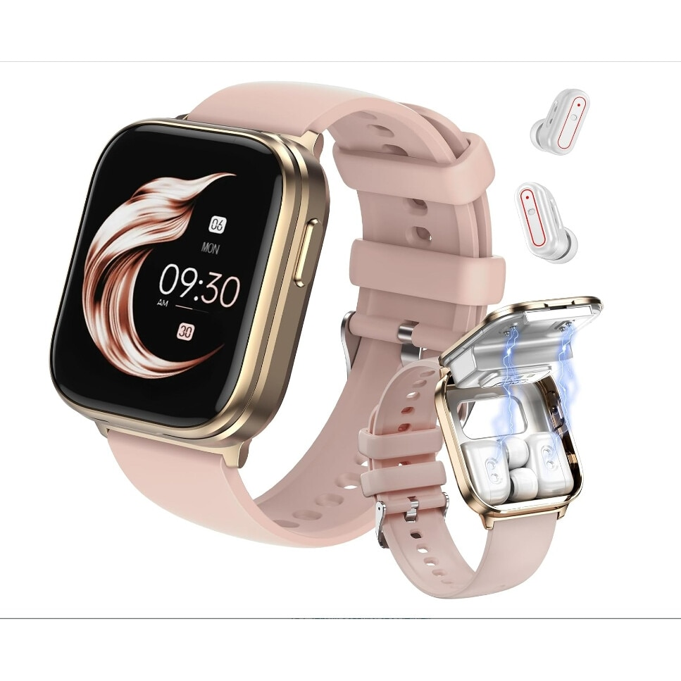 Ceas inteligent sport cu casti Bluetooth, ecran tactil complet ...
