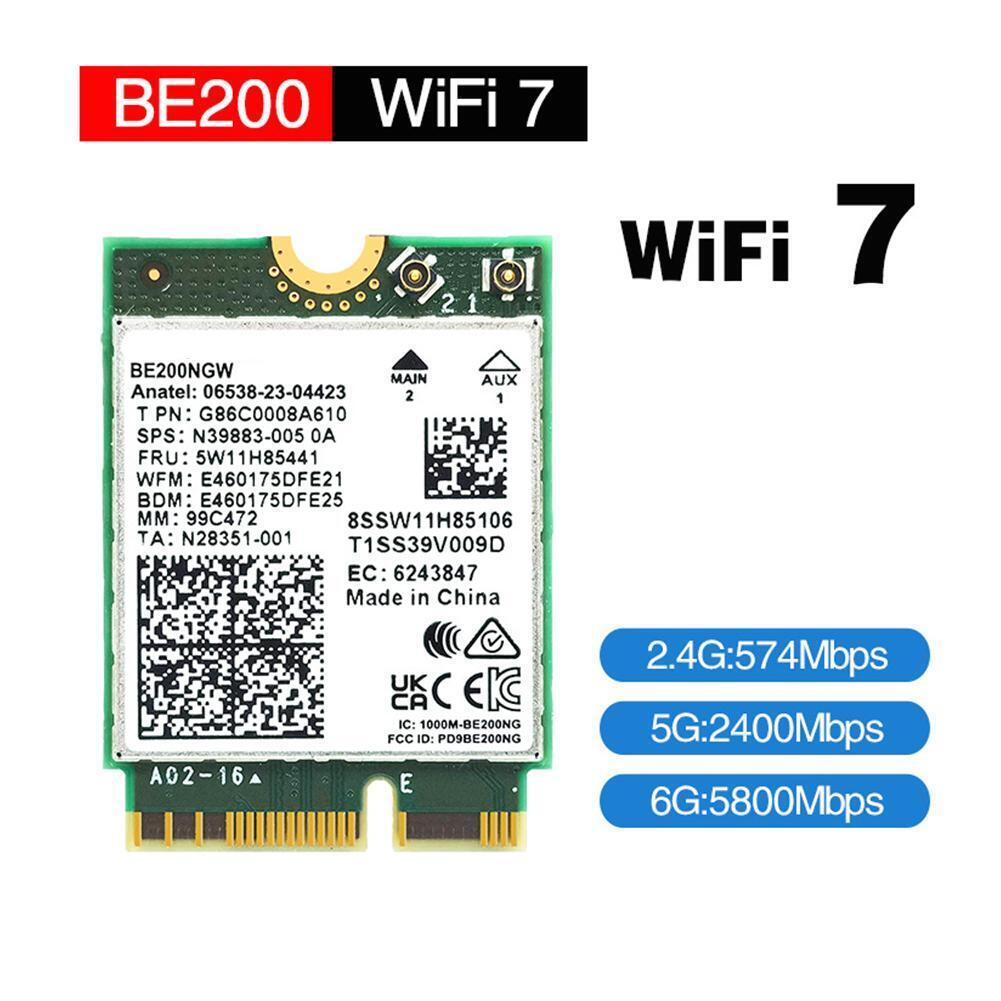 Placa de retea, Intel Wi-Fi 7 BE200, 2x2 antena, 5.8Gbps, 6GHz, M.2 2230 - eMAG.ro