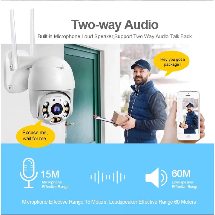 Felügyeleti kamera, PTZ, UHD, 4 MP, LS-QW24, WIFI, SD, ICSEE, Forgatás ...