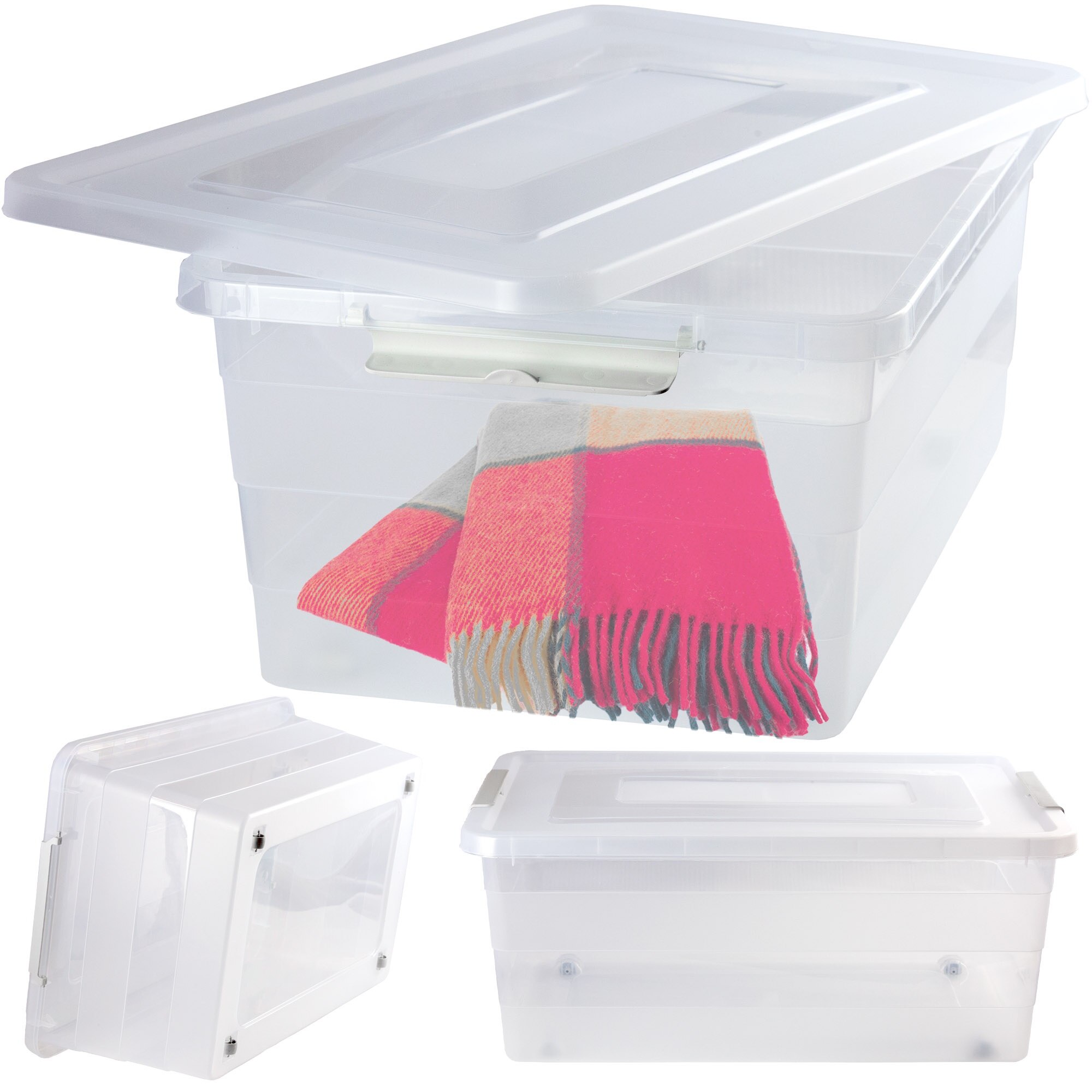 Cutie De Plastic Cu Capac, Edanti, Pe Roti, 40 L, 59X39X25 Cm, Plastic ...