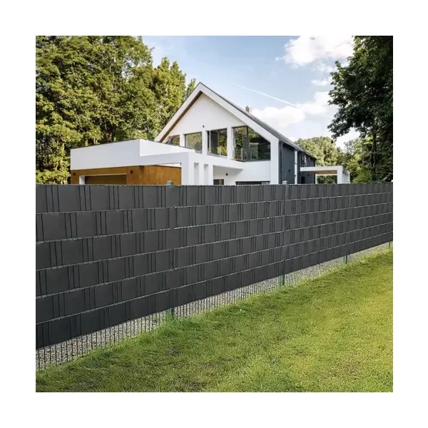 Banda de gard din PVC - 19 cm x 35 m - 630g/m2 - Gri Antracit - eMAG.ro