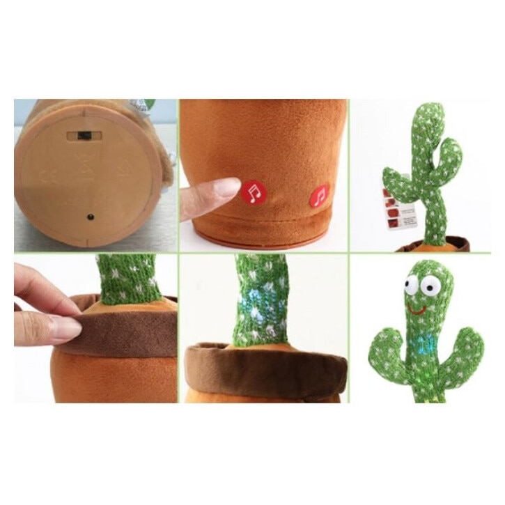 Jucarie Interactiva, Cactus Dansator cu LED-uri colorate si doua ...