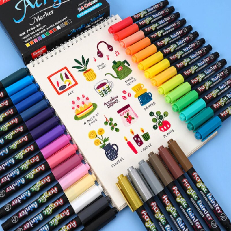 Set 36 carioci acrilice, multicolor, 2mm - eMAG.ro