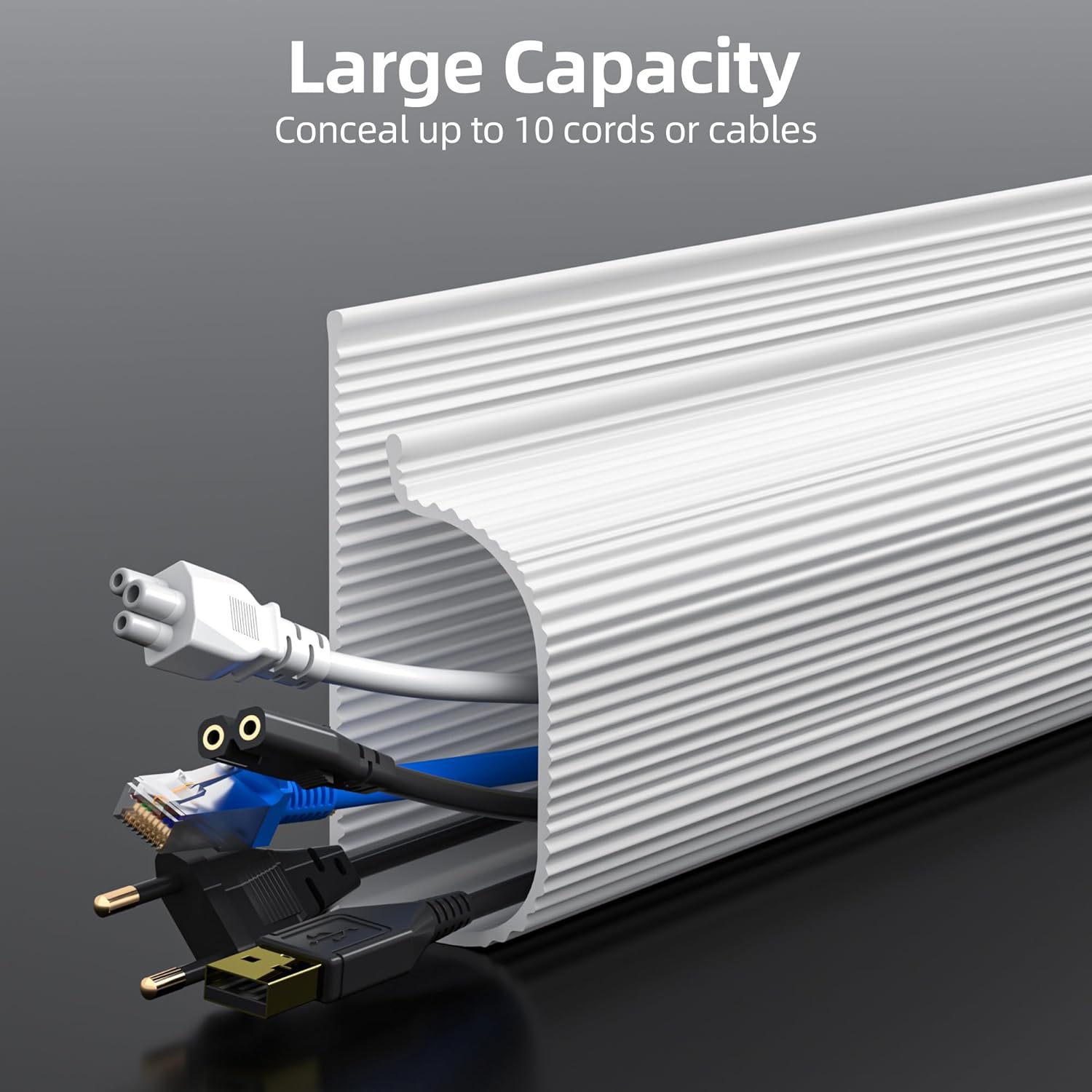 Set 2 Organizator cabluri cu prindere sub blat birou 6.3 CM x 3 CM x 40 ...