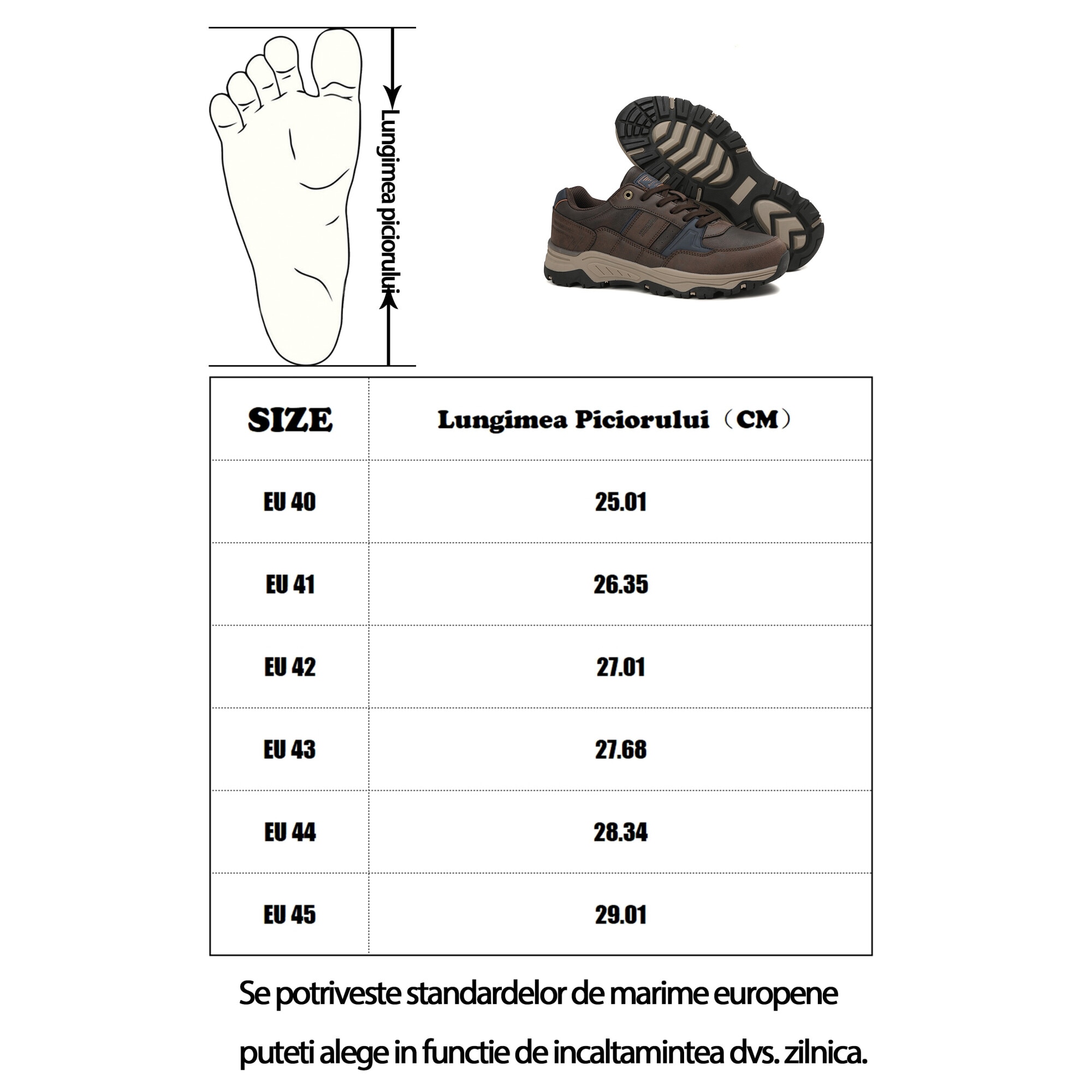 Pantofi Sport Barbati, AX BOXING, Piele ecologica, Sneaker cu drumetie ...