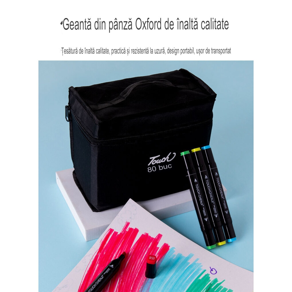 Set 168 de carioci profesionale Arvada, Markere multicolore, Cu ...