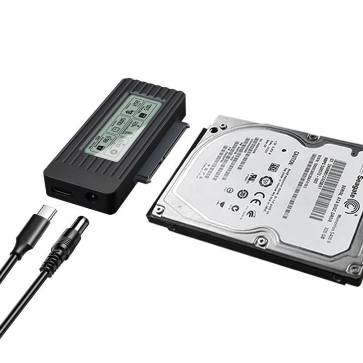 Adaptor pentru SSD de 2.5", cu Display Smart, Interfata SATA si USB 3.2 ...