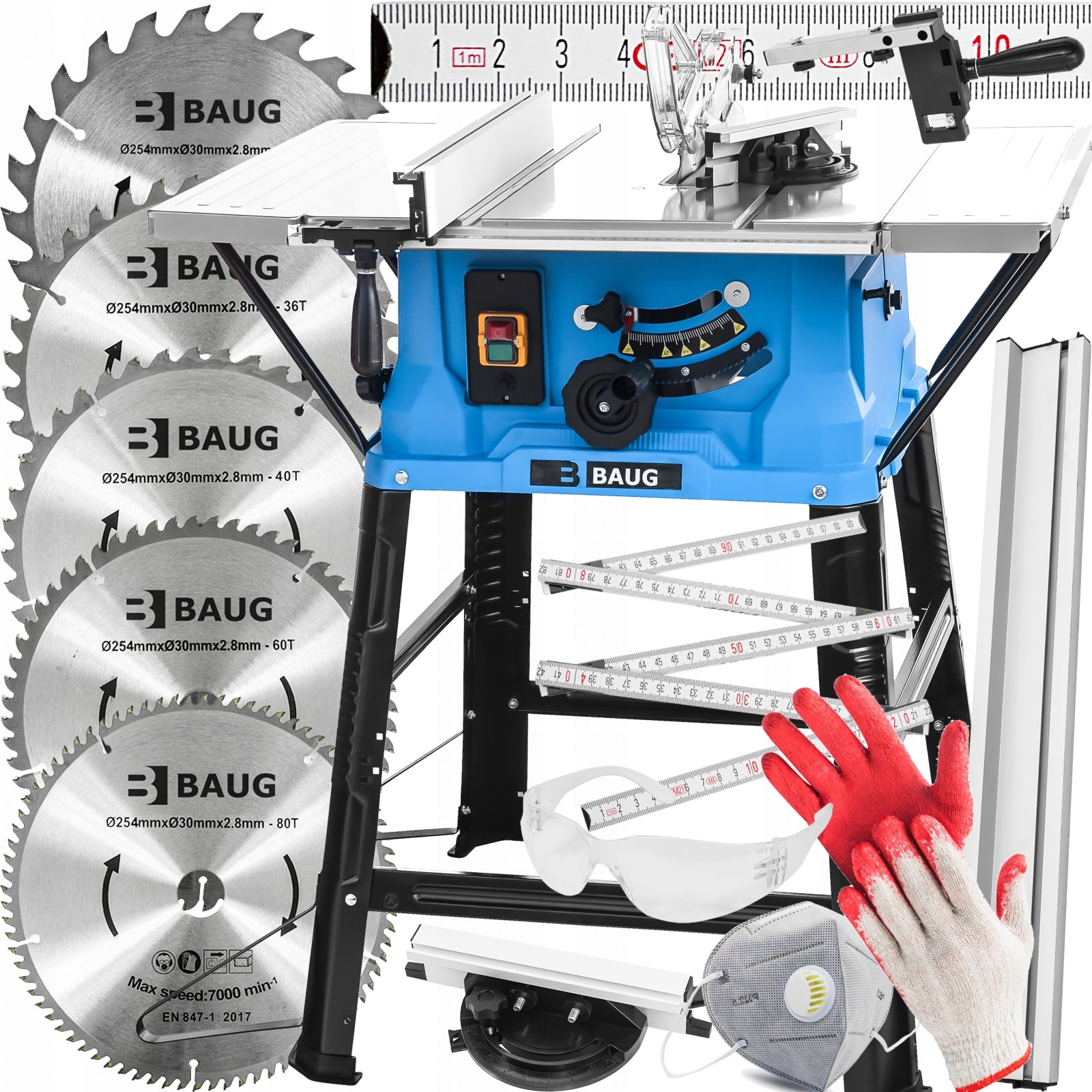 Fierastrau circular lemn cu masa 2600W + 5 PANZE inclinare reglabila ...