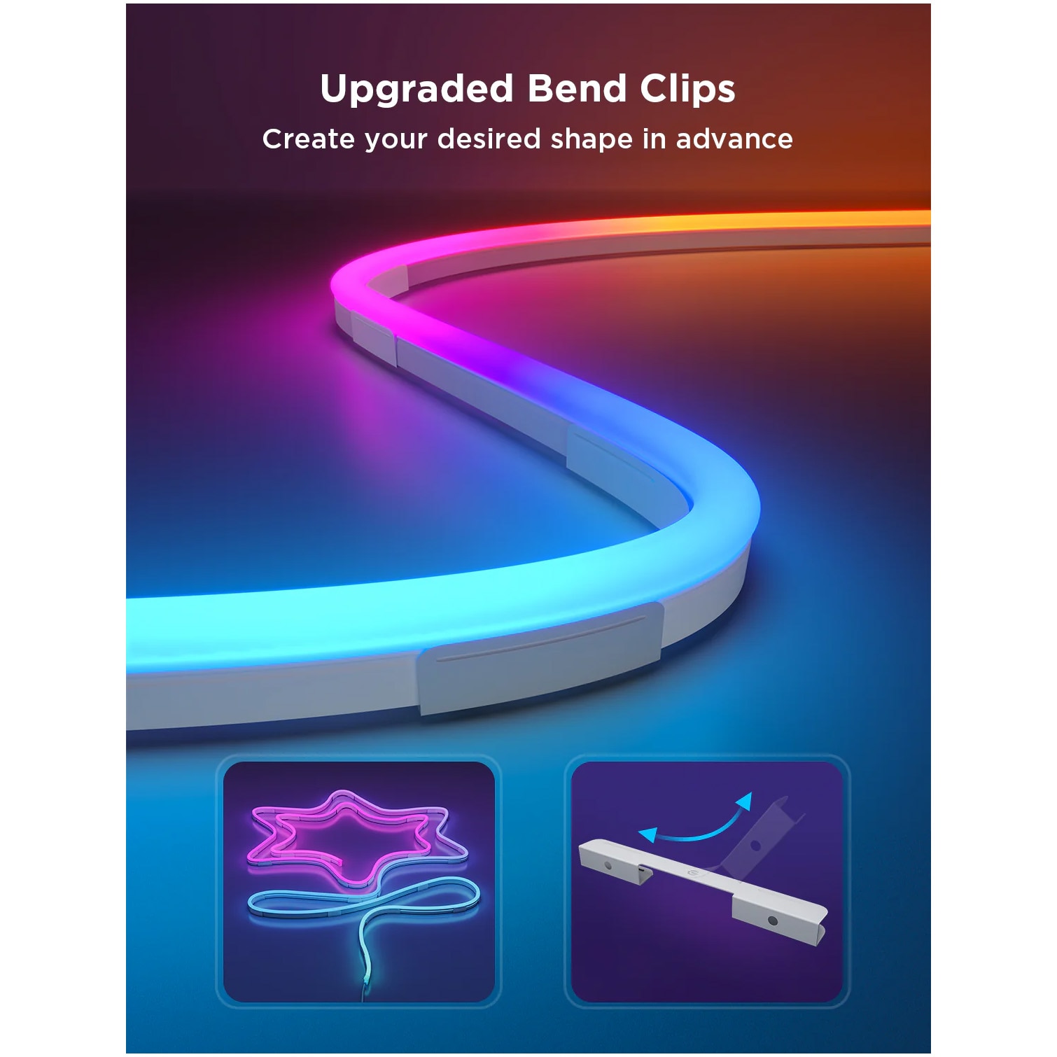 Banda LED inteligenta Govee Neon H61D3 RGBIC, Wi-Fi, Bluetooth, Matter ...