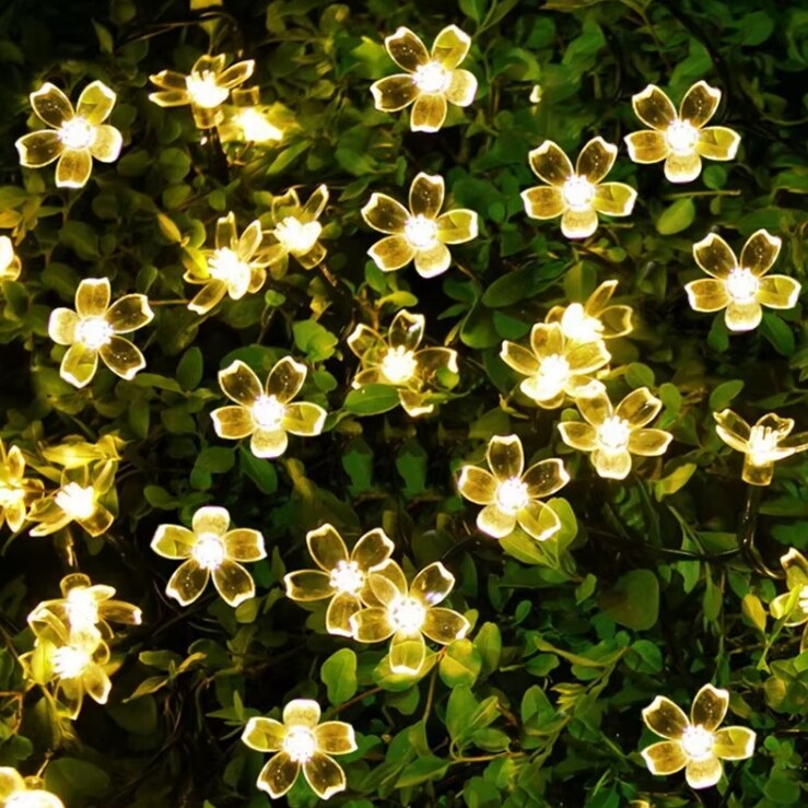 Lampa solara de gradina, Charmorah, 7m, 50led-uri, Incarcare Solara, 8 ...