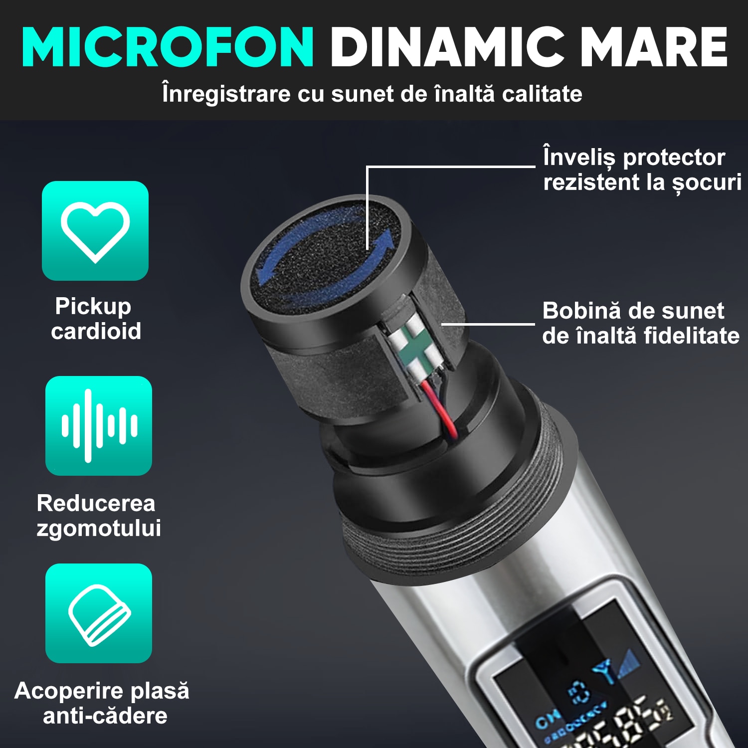 Set 2 microfoane wireless, SDLOGAL, Digital, 30M, Receiver wireless, 6 ...