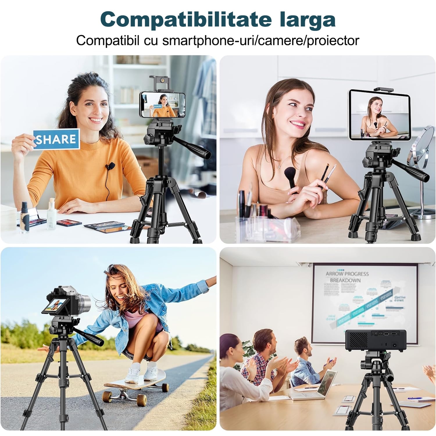 Статив за снимки BYONDSELF®, регулируем, телескопичен, за камера ...