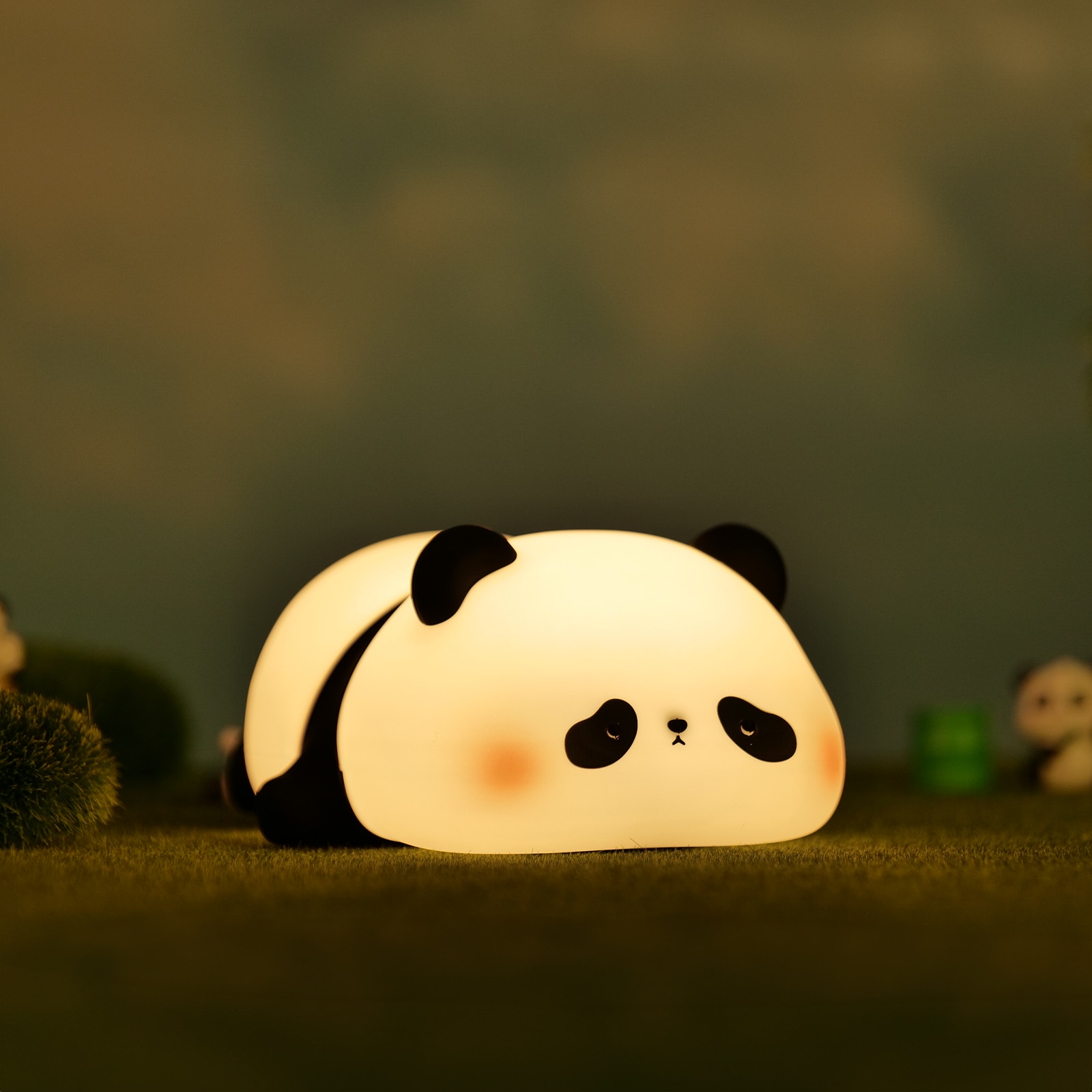 Lampa de veghe portabila Panda, Silicon moale, Lumina ambientala, 3 ...