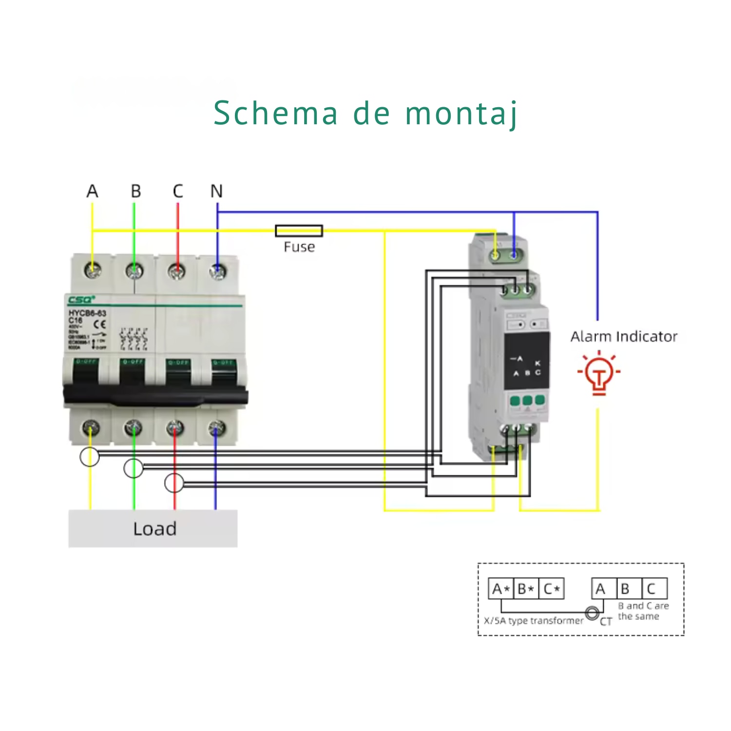 Трифазно реле за следене на напрежението защита от пренапрежение и понижено напрежение с