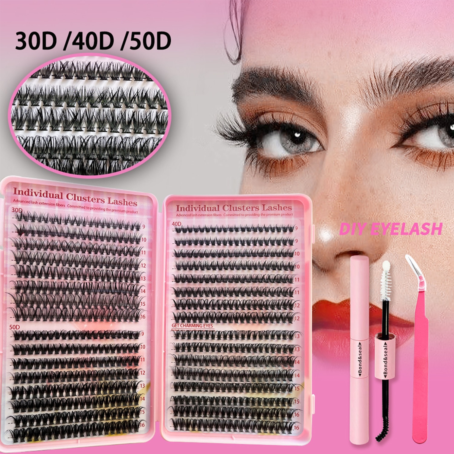 Set gene false, 640 buc, 30D-50D, efect 3D, aspect natural, fibra ...