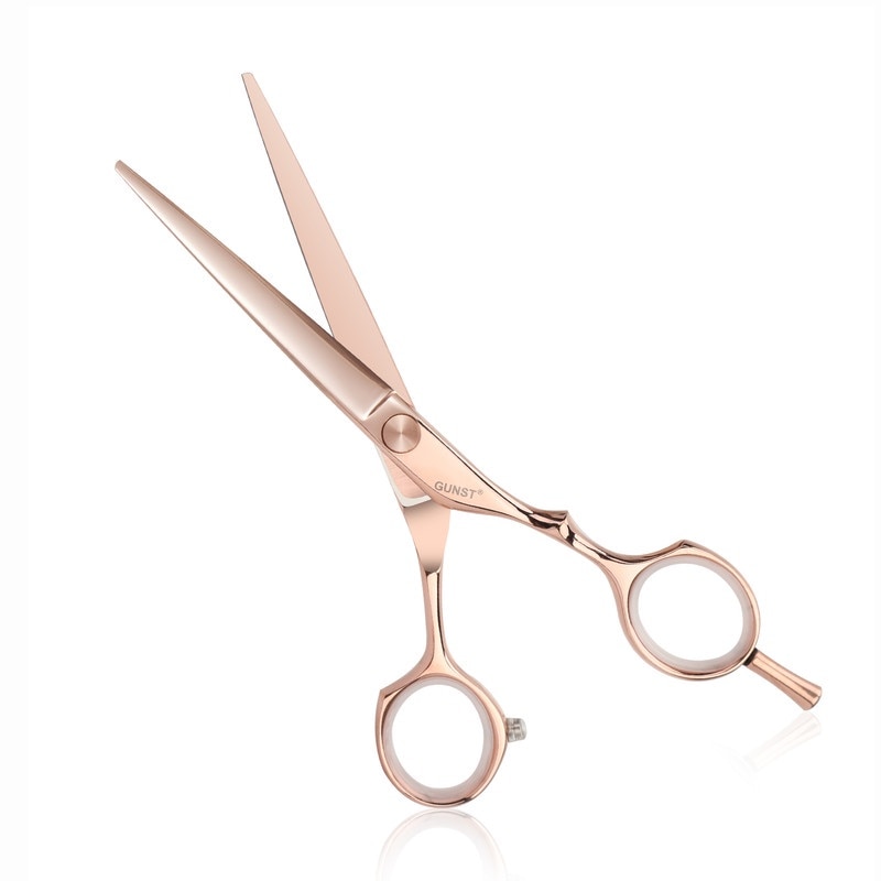 Foarfeca de tuns profesionala GUNST, 5,5 inci, rose gold, inox, pentru mana dreapta - eMAG.ro