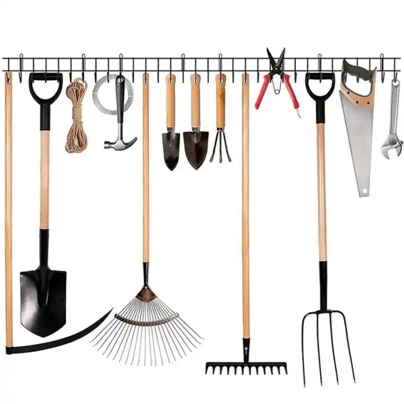 Suport unelte gradinarit Niks, set 4 bucati, negru, 40.5x11.5cm - eMAG.ro