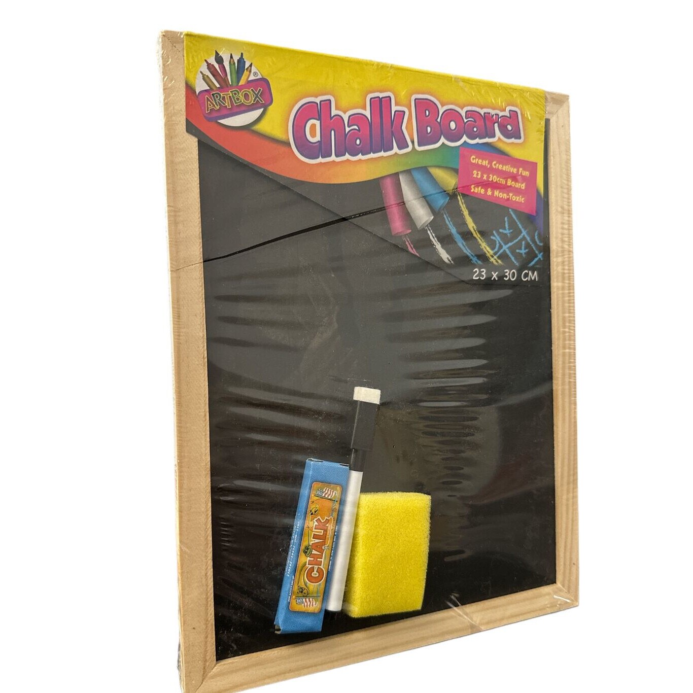 Set tabla de scris, cu 2 fete, neagra si alba, cu burete inclus, marker ...