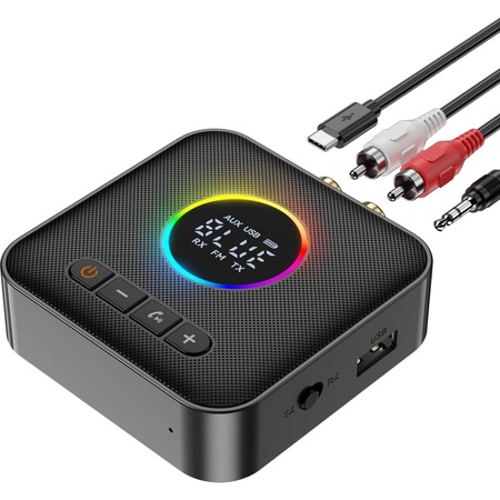 Bluetooth 5.4 adapter, MOSMAOO®, RGB fénnyel és digitális kijelzővel, 3 ...
