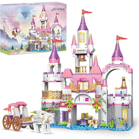Set De Joaca Castel Printese Roz COGO Friends, 516 Piese, Jucarie ...