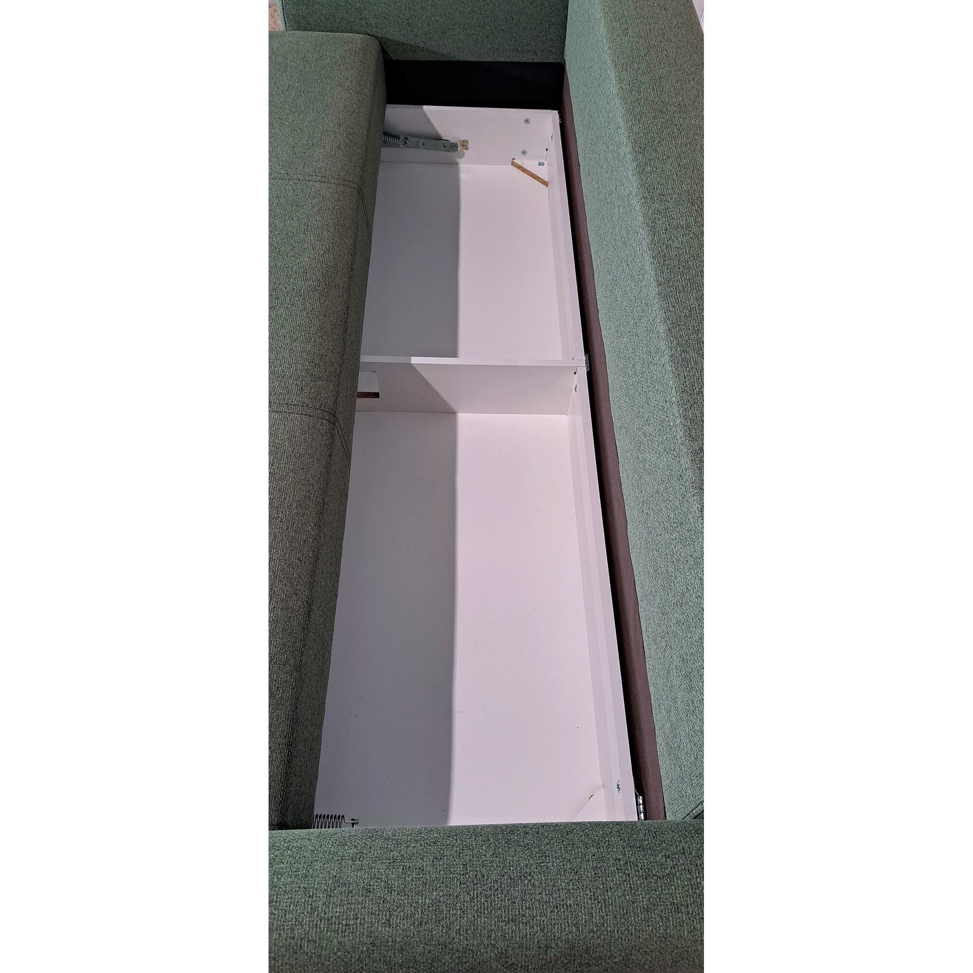 Canapea extensibila Olivia 140, Iza, pat, saltea arcuri Relaxa, lada ...