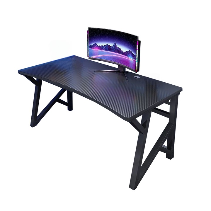 Birou calculator, negru, gaming, modern, 120 x 60 x 74 cm, loft, mare ...