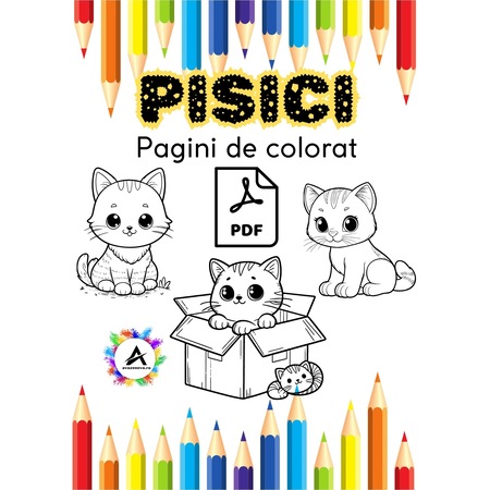 Pagini de colorat Pisici format .pdf - eBook - eMAG.ro