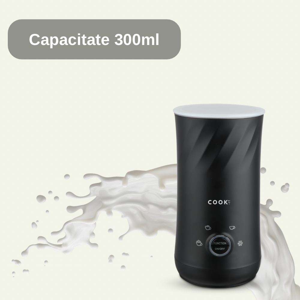 Aparat pentru spuma lapte 4 in 1 COOK-IT, 500W, 300ml, Spumare rece ...