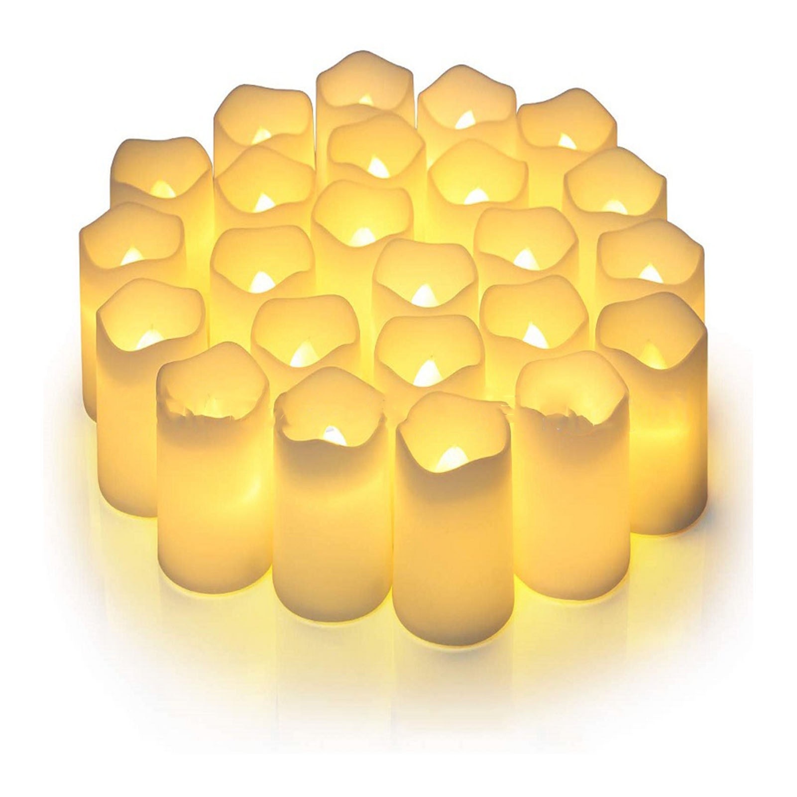 Set 24 lumanari electrice LED, plastic, galben, 3.7x4.2cm - eMAG.ro