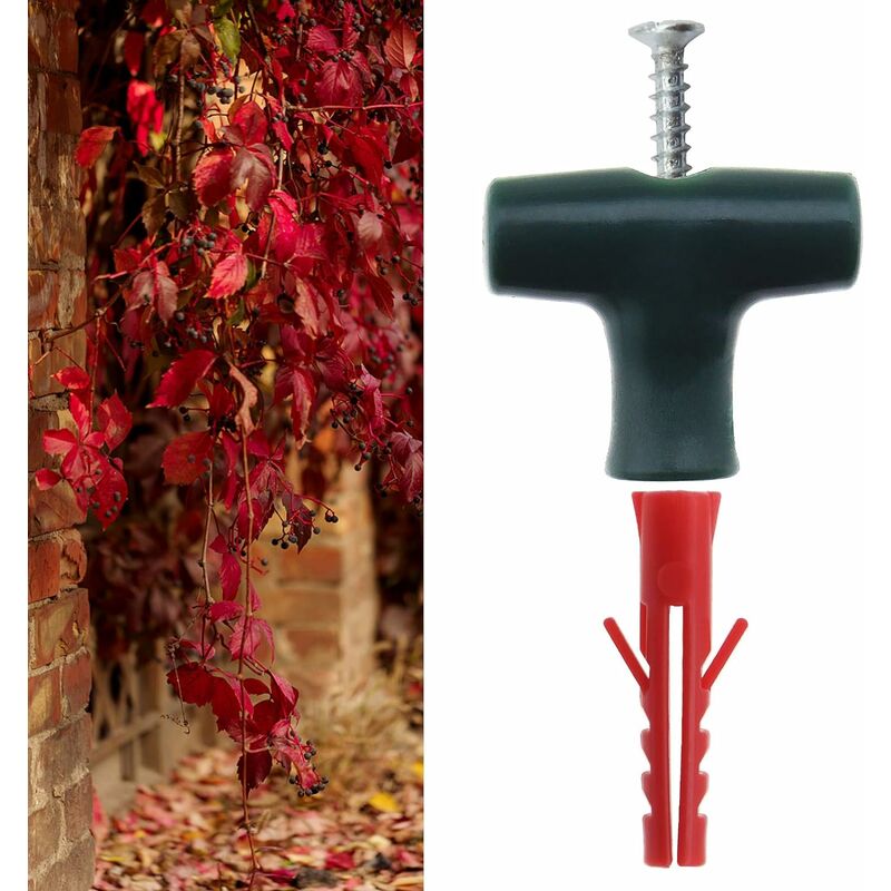 Set 30 cleme T pentru gard viu, rezistente la coroziune, verde ...