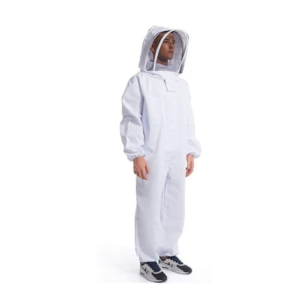 Costum apicultura, Zulbceo, cu manusi din piele de capra, alb - eMAG.ro