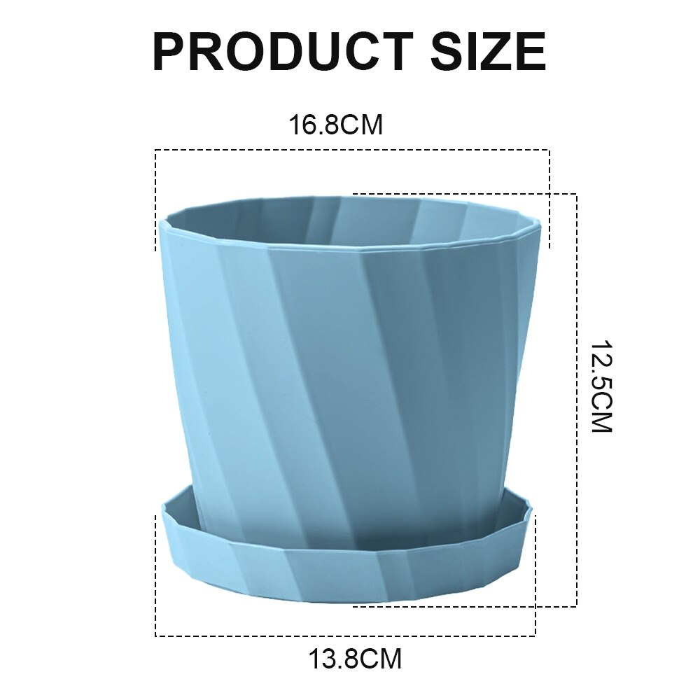 Ghiveci plastic pentru flori, cu orificii de drenaj si tava, interior ...