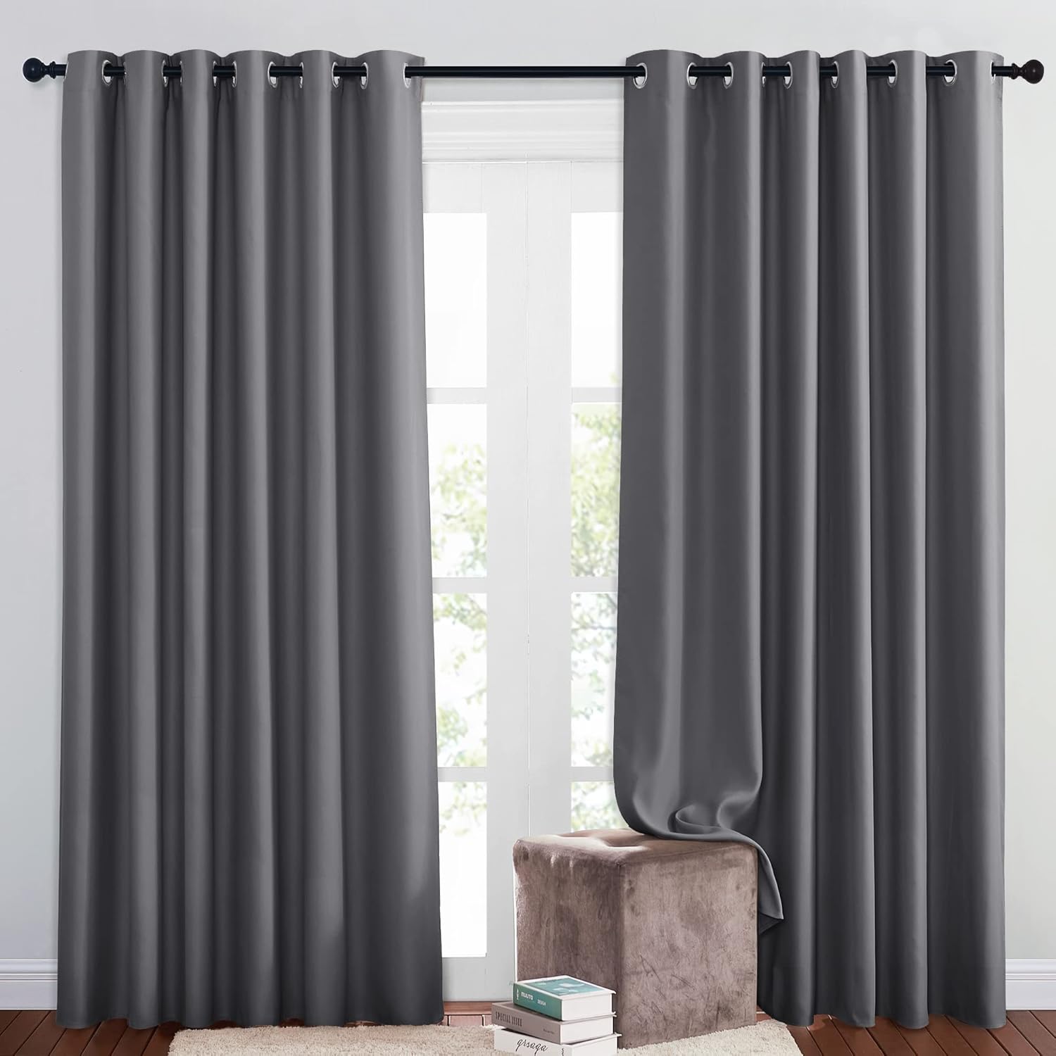 Draperii cu Inele Metalice, PONY DANCE, 210 x 200 cm, Opace, Blackout ...