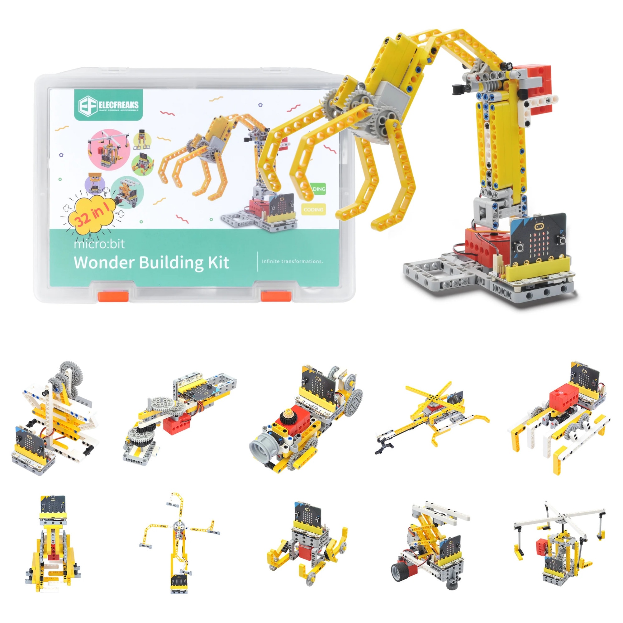 Kit robotica 32 in 1 cu piese de constructie - Wonder Building kit cu ...