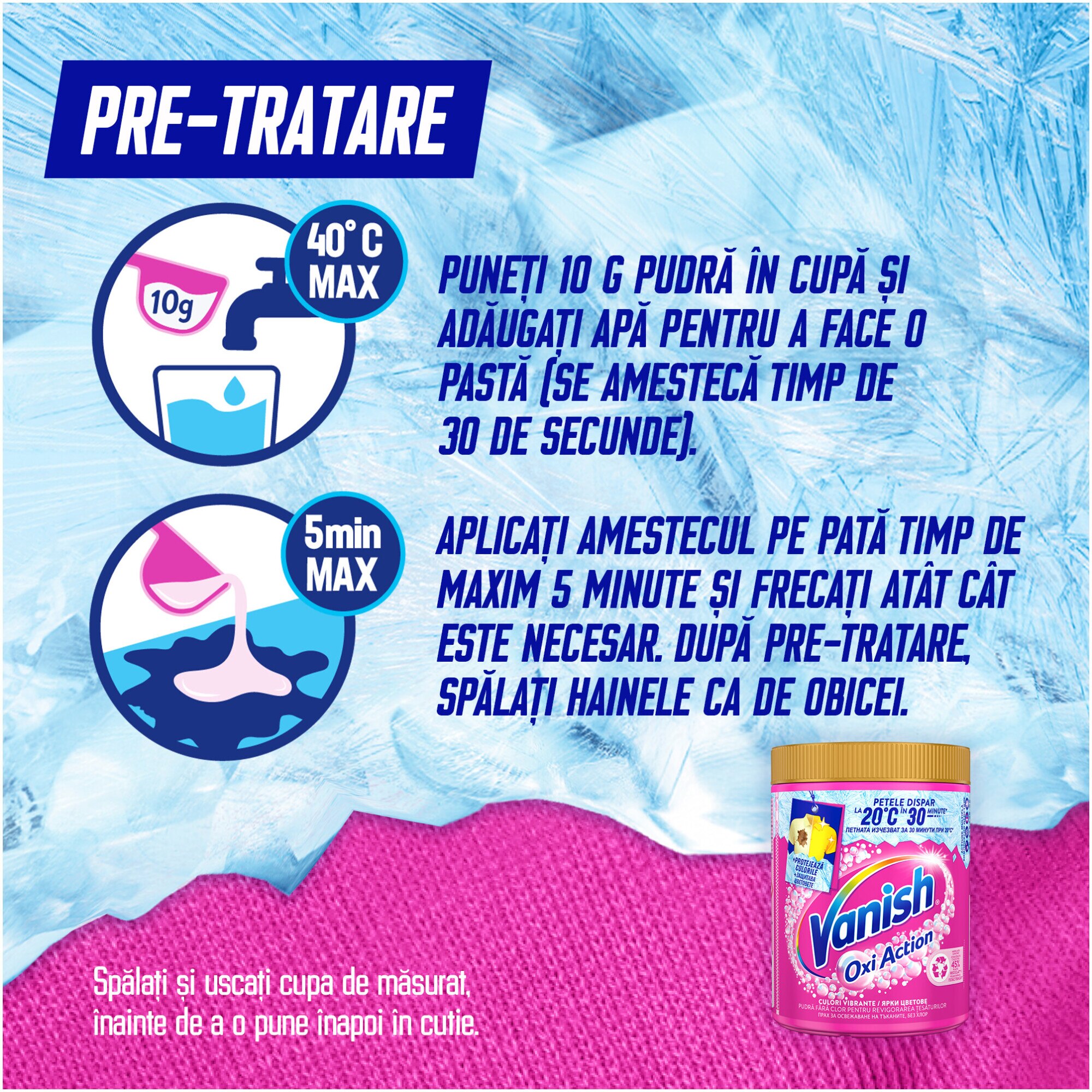 Pudra pentru indepartarea petelor pentru haine colorate Vanish Oxi ...