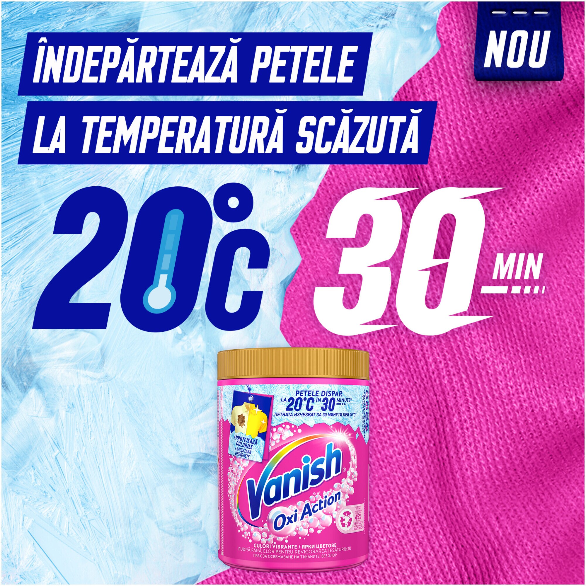 Pudra pentru indepartarea petelor pentru haine colorate Vanish Oxi ...