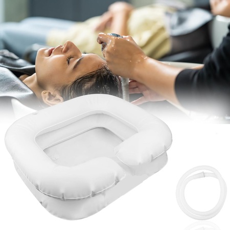 Bazin Gonflabil pentru Spalarea Parului, Wurdan, PVC, 60x55x22cm, Alb - eMAG.ro