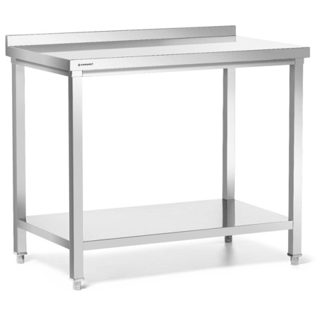 Masa din otel inoxidabil cu raft, Forgast, Dimensiuni masa 120x60x85 cm ...
