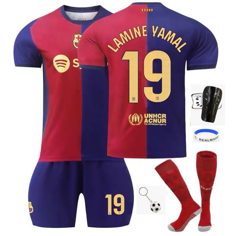 Echipament sportiv copii Barcelona Yamal Tricou Fotbal Jersey 2024/ ...