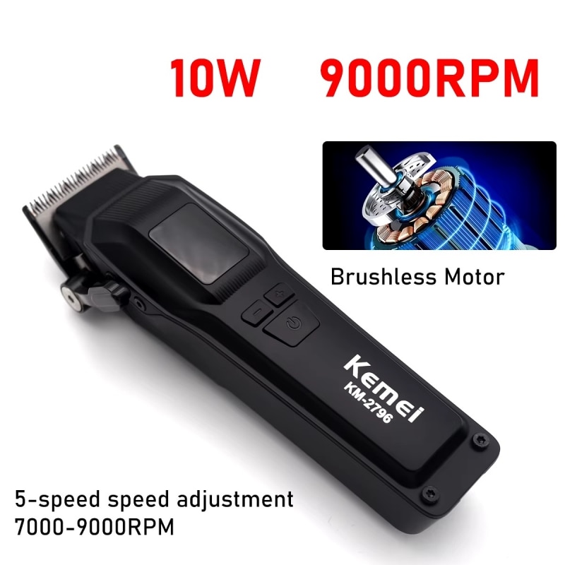 Masina de tuns profesionala Kemei, 9000 RPM, acumulator 4600 mAh, motor ...
