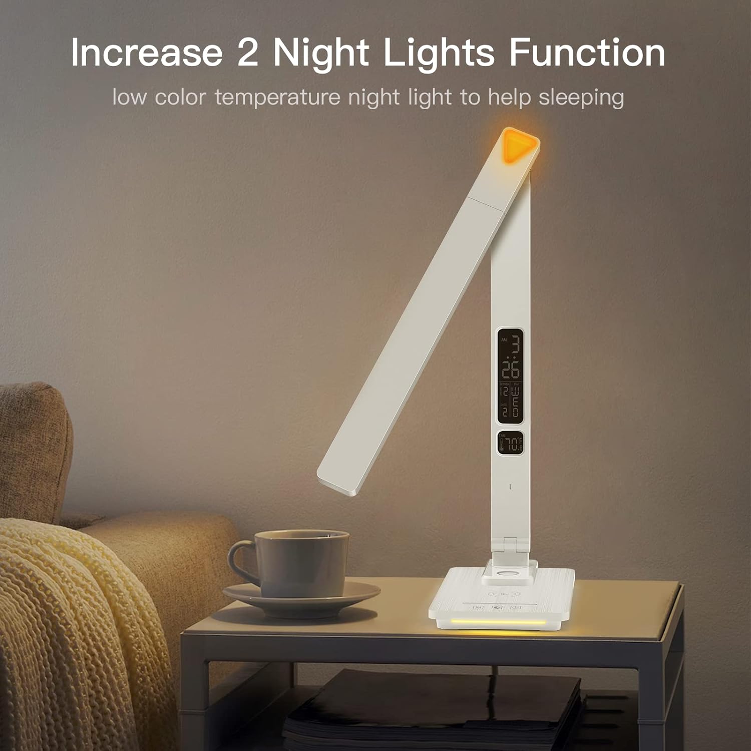 Lampa LED birou, Excitat®, incarcare wireless pentru IOS si Android ...