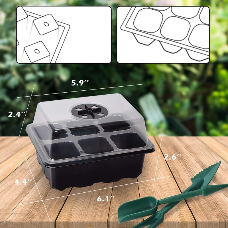 Set 10 Tavi Germinare YSBER, 60 Celule, Reglaj Umiditate, Plastic ...