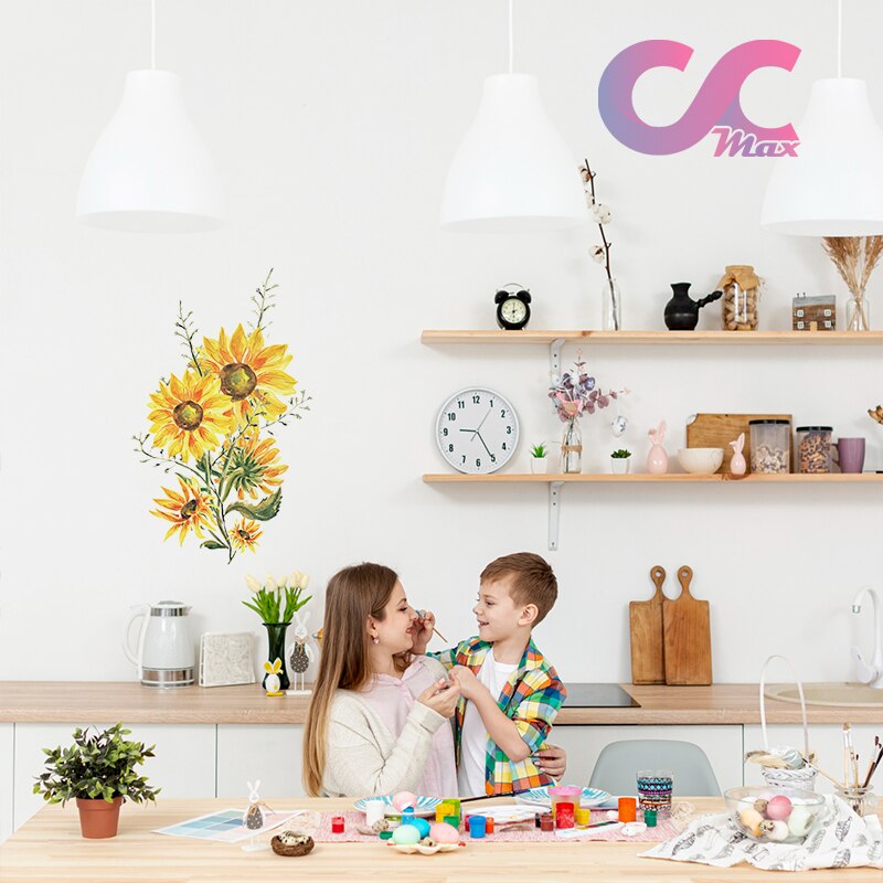 Sticker Decorativ Autoadeziv CCmax, Beautiful Watercolor Sunflower ...