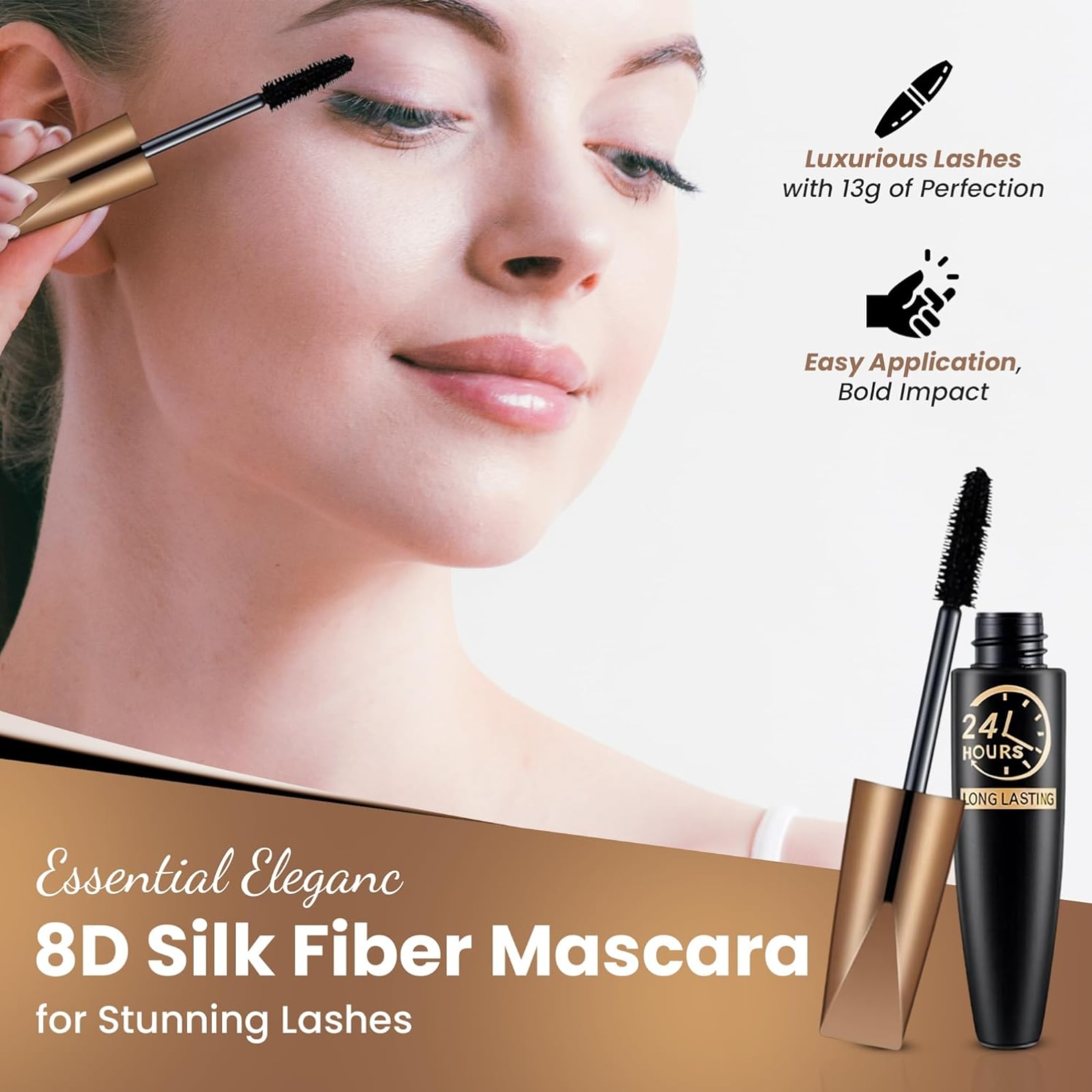 Mascara rezistent la apa, alungire, negru, 30g - eMAG.ro