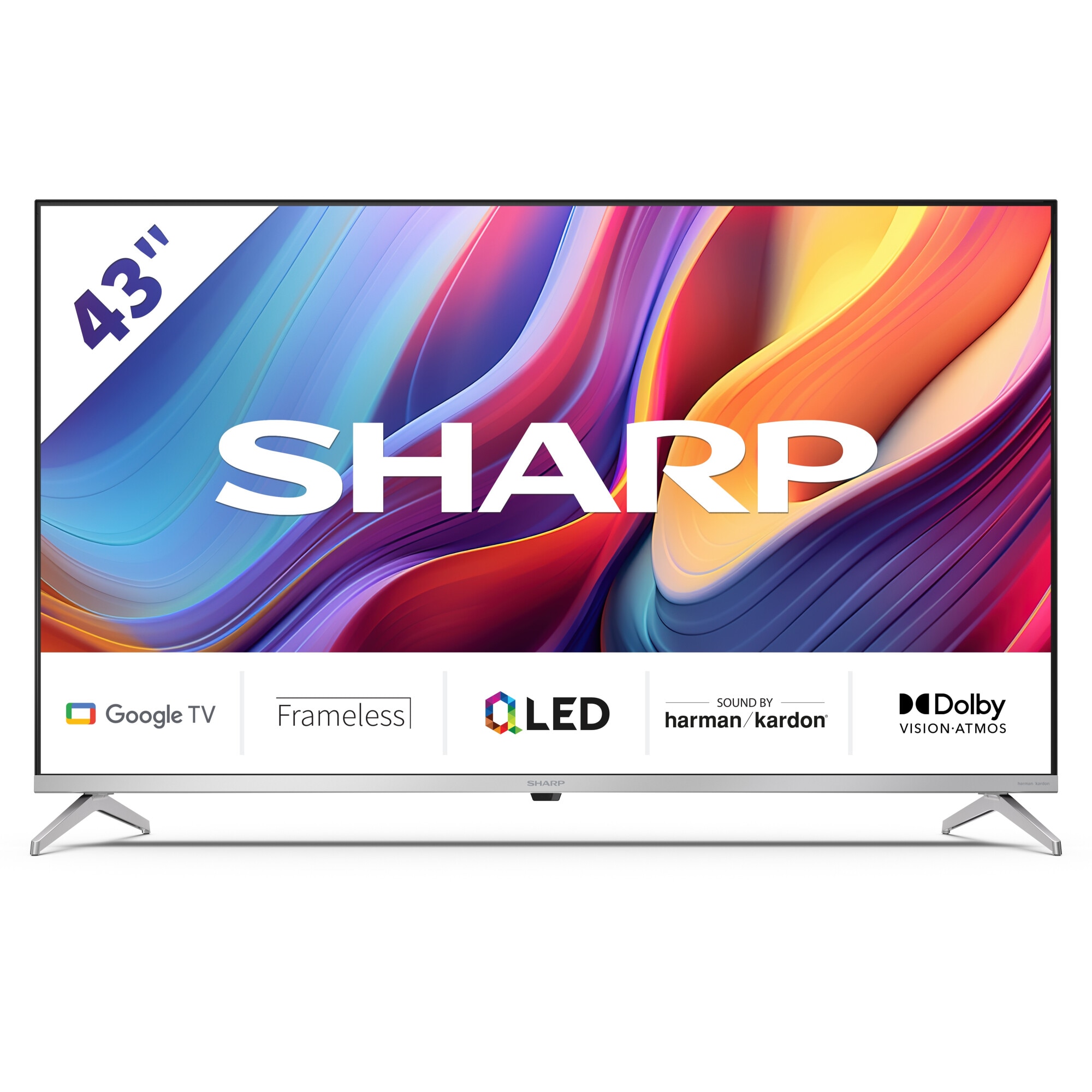 SHARP 43GP6265E 108cm-es 4K UHD QLED Google TV harman/kardon hangszórókkal - eMAG.hu